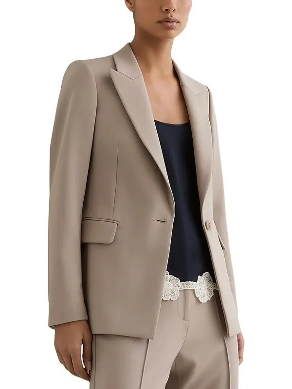 REISS Petites Gabi Suit Blazer In Stone - Stone Neut