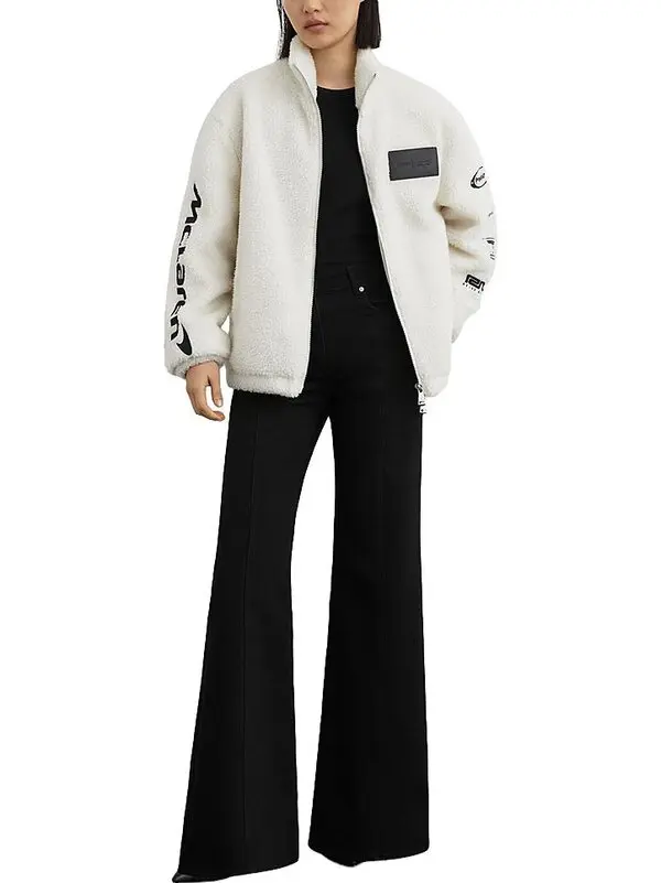 REISS X Mclaren Logo Fleece Zip-up Jacket - White