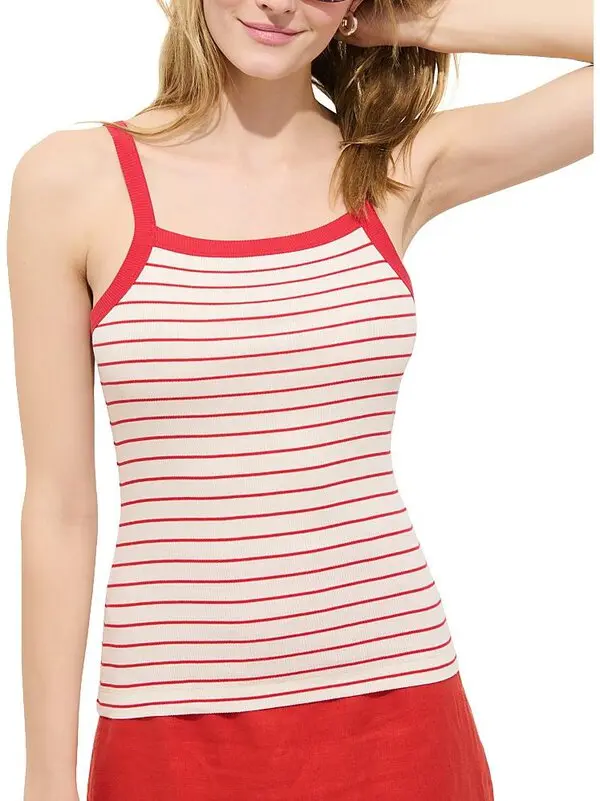 ALEX MILL Lara Striped Tank Top - Ivory/red