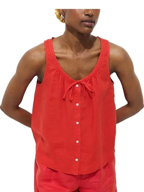 ALEX MILL Sidney Linen Tank - Chili