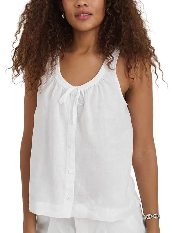 ALEX MILL Sidney Linen Tank - White