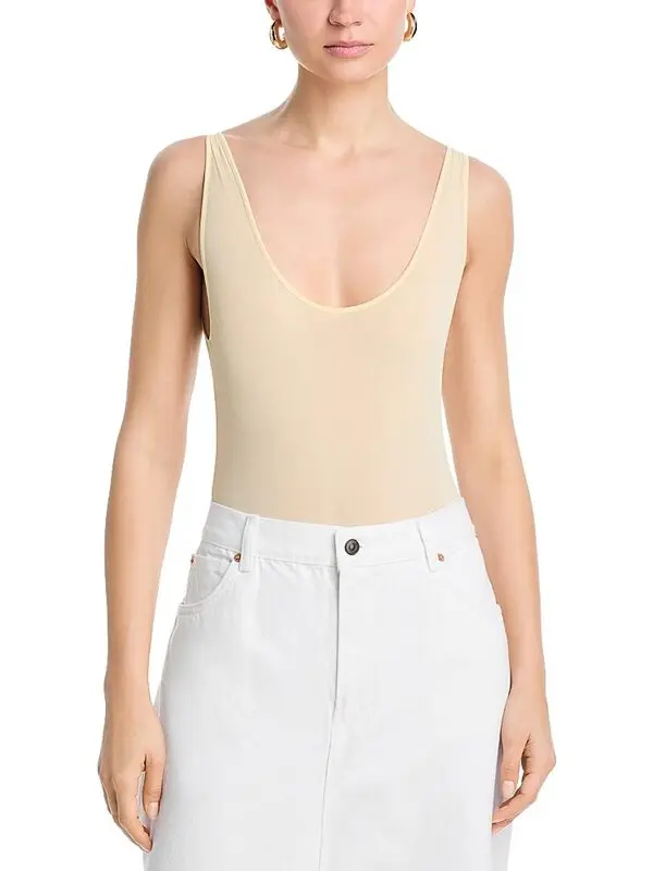 Wardrobe.NYC Mesh Tank Bodysuit - Butter