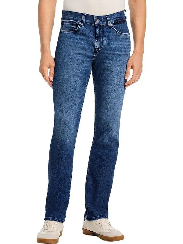 7 For All Mankind Slim Straight Fit Distressed Jeans - Landing