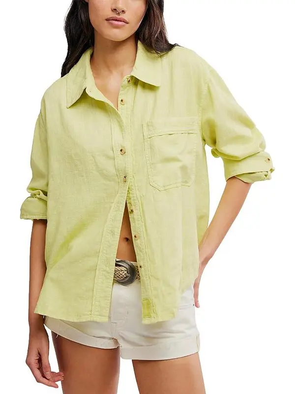 Free People Laurel Button Front Shirt - Early Bloom