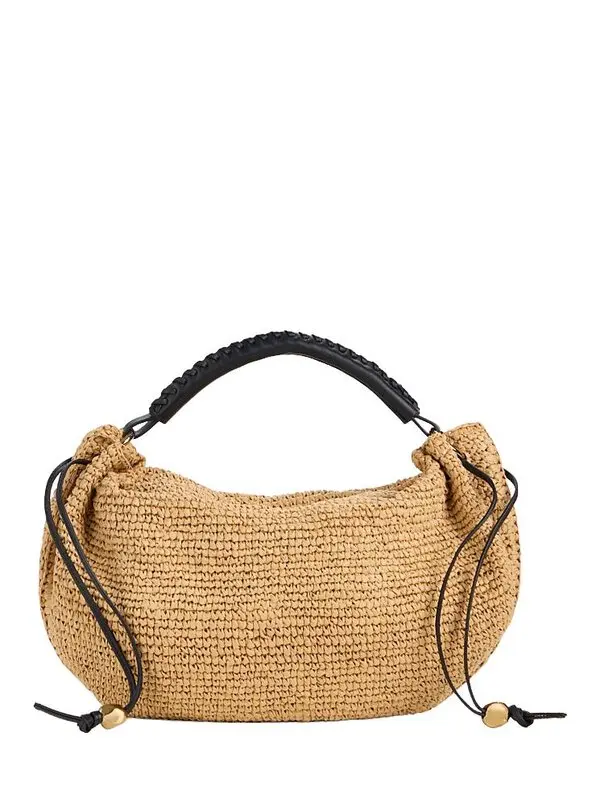 Madewell Camren Gathered Raffia Shoulder Bag - Natural/multi