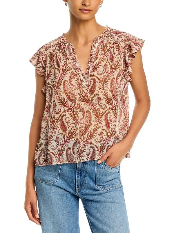 Paige Cornelia Silk Top - Antique White Multi