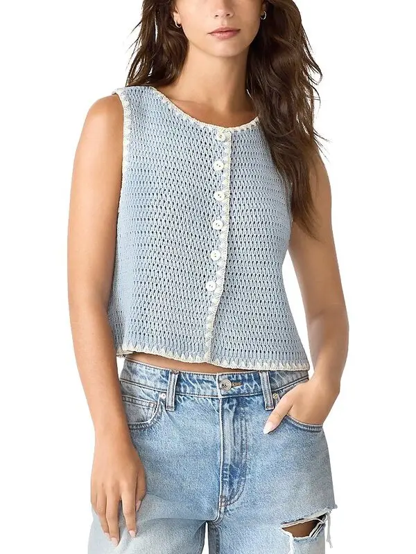 Steve Madden Annya Sweater Vest - Blue Ice