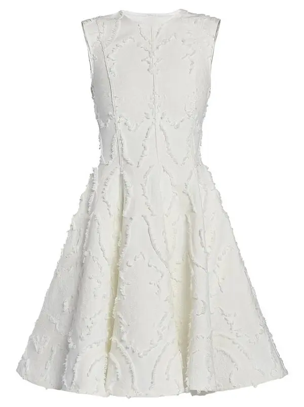 Erdem Round Neck Sleeveless Textured Dress - Ivory