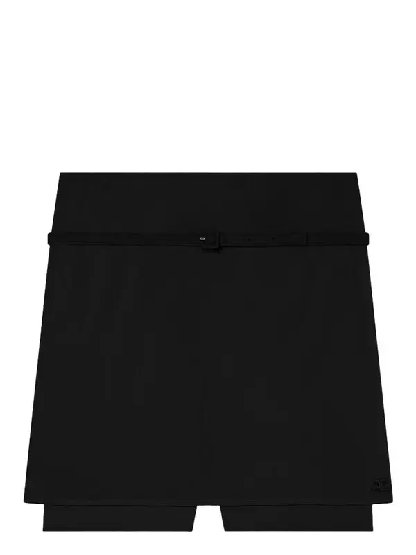 COURREGES Belted Layered Jersey Skirt - Black
