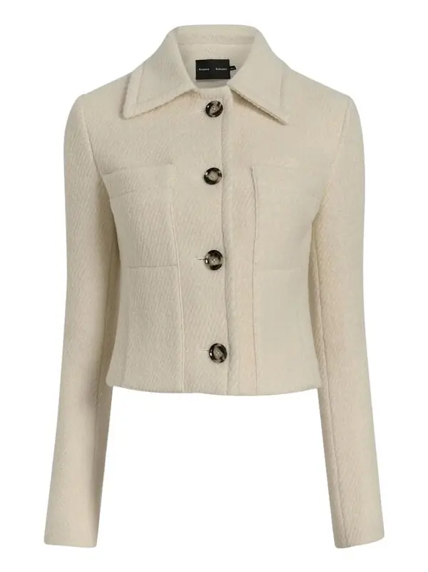 Proenza Schouler Kinsley Jacket In Boucle Twill - Off White