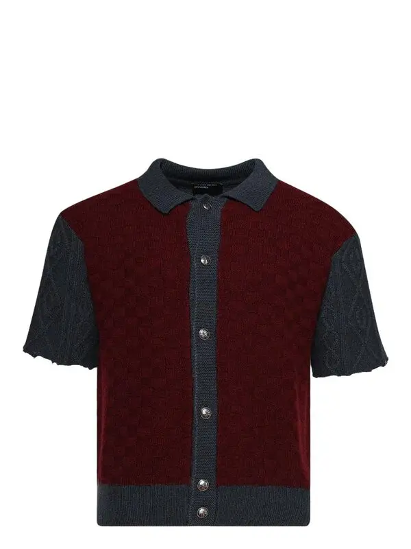 Enfants Riches Déprimés Cashmere Cardigan With Cut-off Sleeves And Monogram Buttons - Burgundy