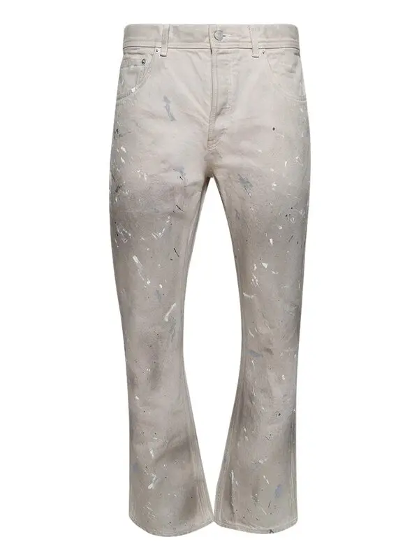 Enfants Riches Déprimés Flare Jeans With Paint Detail - Sand