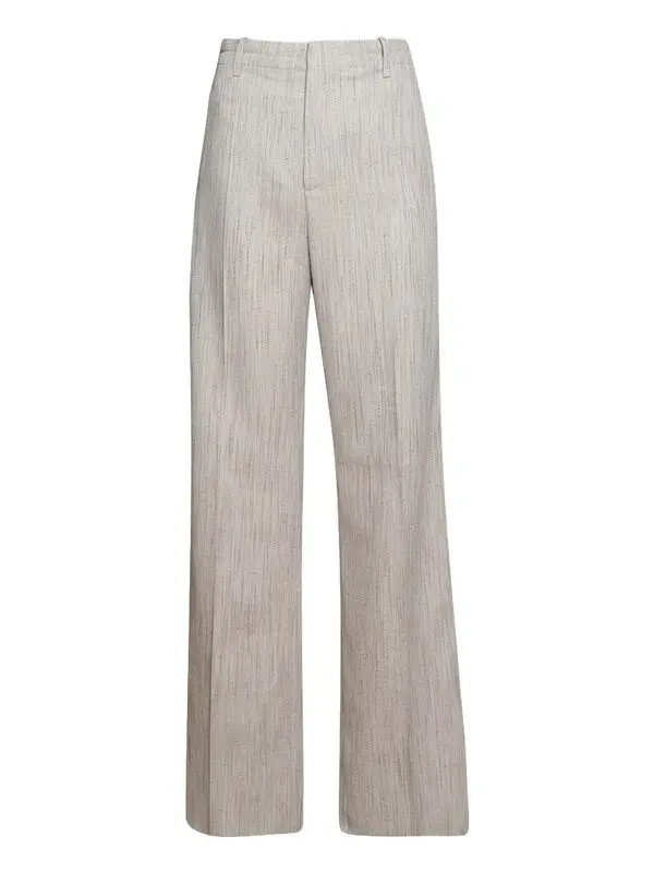 Bottega Veneta Tailored Fit Straight Leg Trousers - Grey