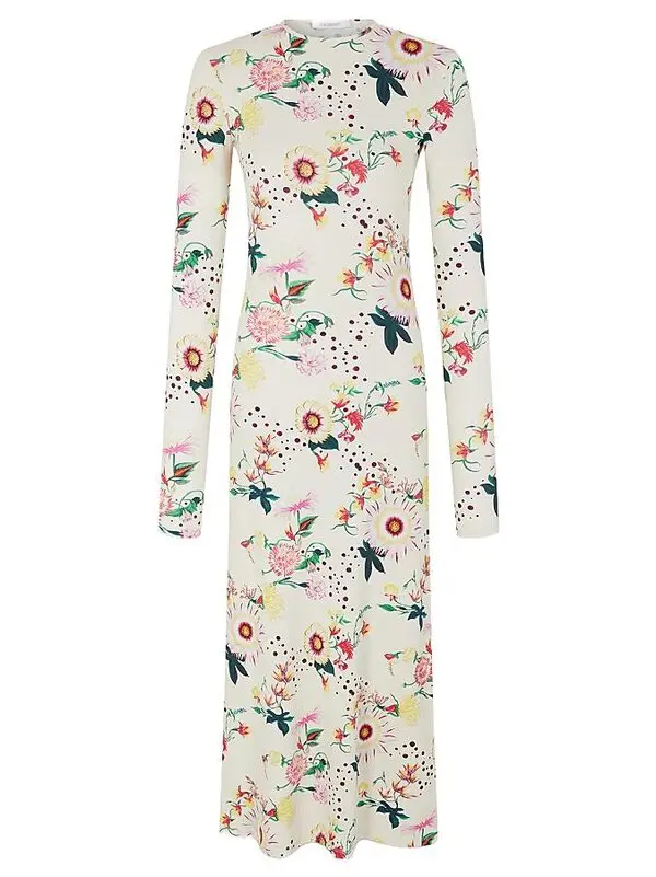 Rabanne Floral Long Sleeve Maxi Dress - Flower Yellow/red/blue