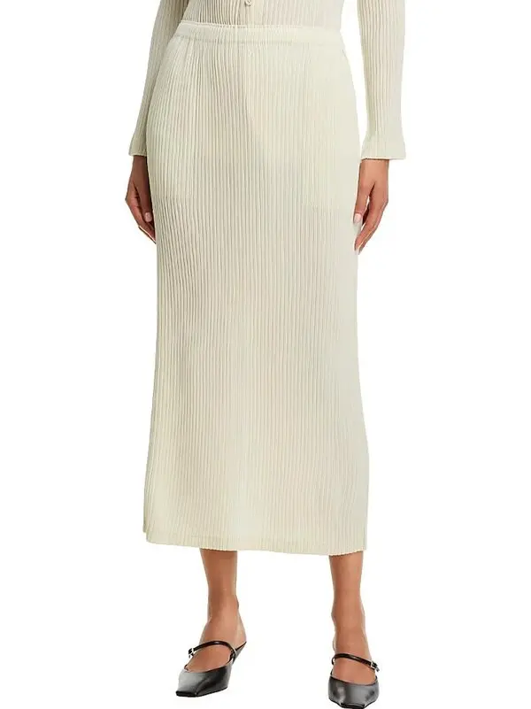 Issey Miyake Pleated Midi Skirt - Off-white