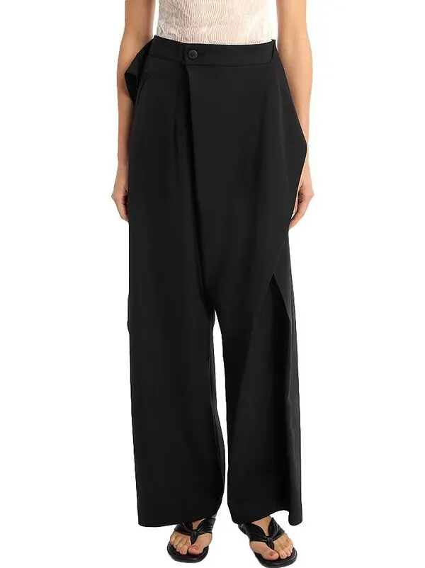 Issey Miyake Asymmetrical Draped Trousers - Black