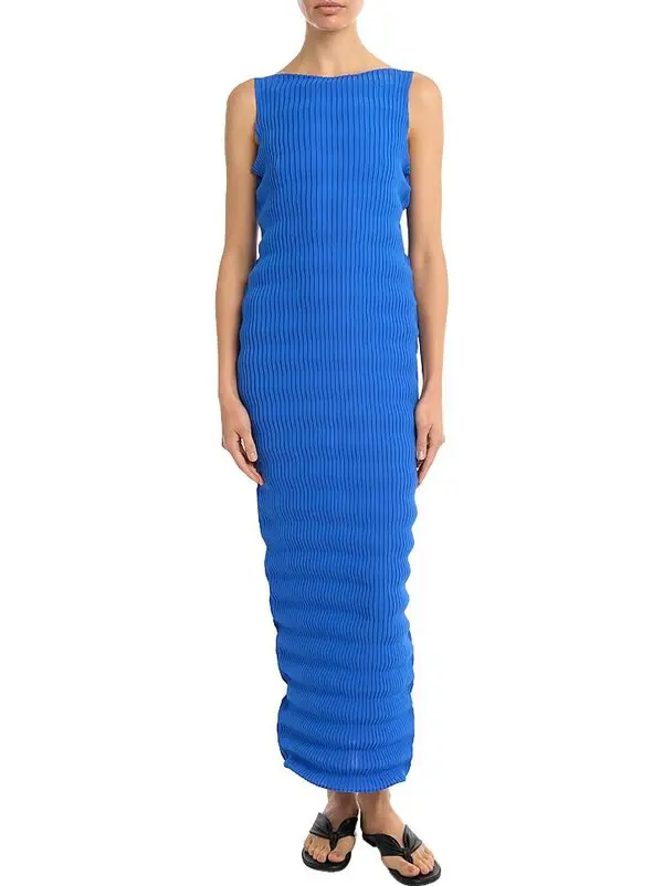 Issey Miyake Wavy Maxi Dress - Starling Blue