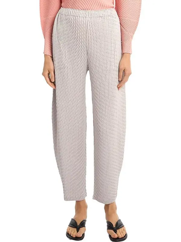 Issey Miyake Wavy Pleated Pants - Light Gray