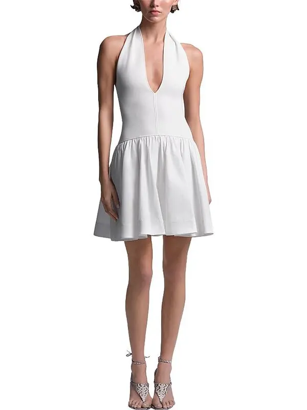 Bcbgmaxazria Halterneck Mini Dress - White
