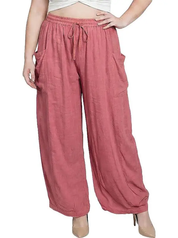STANDARDS & PRACTICES Plus Wide Leg Culotte Pants - Rose