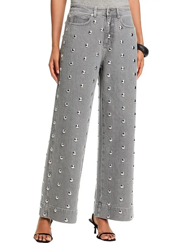 Cinq À Sept Betsy Studded Ankle Jeans - Lune/silver