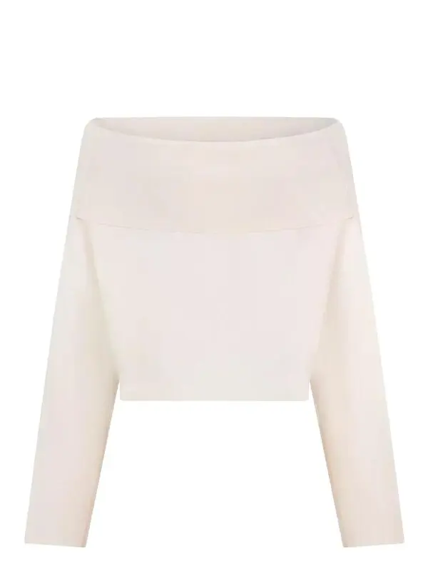 P.a.r.o.s.h Off-shoulder Cropped Sweater - Neutrals