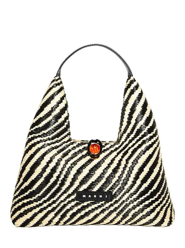 Marni Striped Handbag - Black