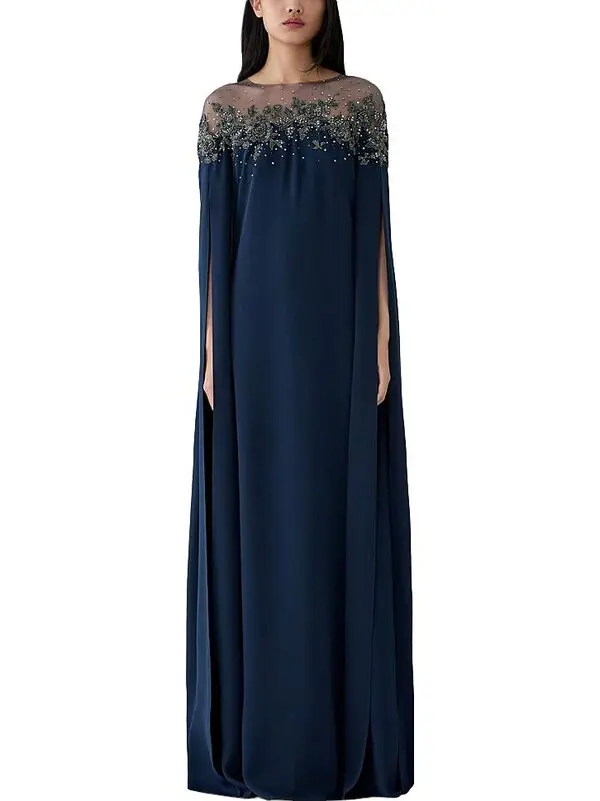 Carolina Herrera Embellished Caftan Dress - Midnight