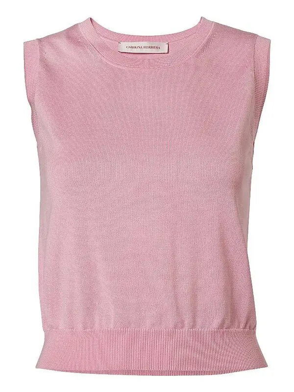 Carolina Herrera Crewneck Tank Top - Rosewater