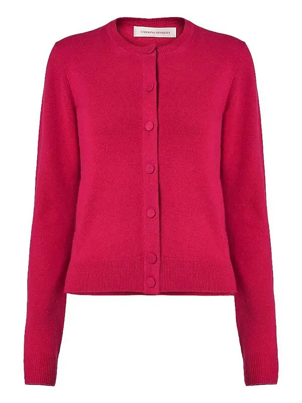 Carolina Herrera Cashmere Cardigan Sweater - Cranberry