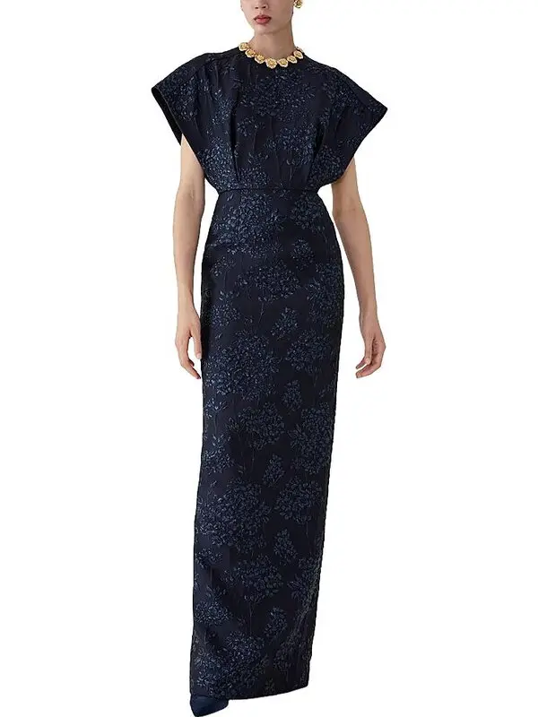 Carolina Herrera Fan Bodice Gown - Midnight