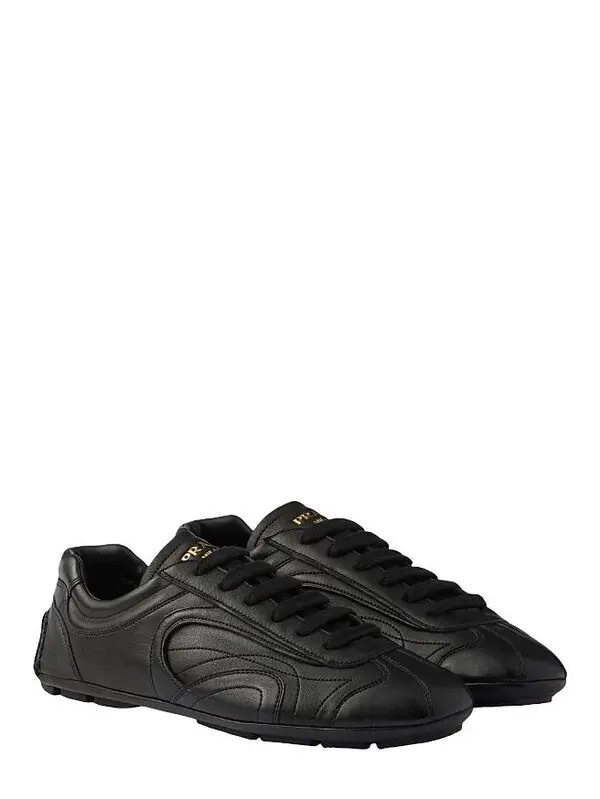 Prada Montecarlo Re-edition 2005 Antiqued Nappa Leather Sneakers - Black