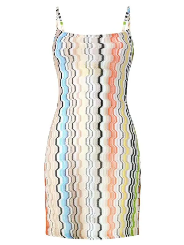 Missoni Wavy Pattern Tie-back Mini Dress - Neutrals
