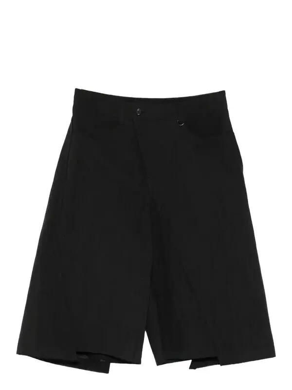 SONGZIO Raw Edge Panelled Shorts - Black