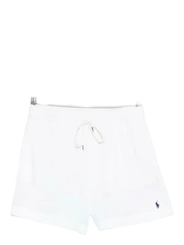 Polo Ralph Lauren Embroidered Logo Linen Shorts - White