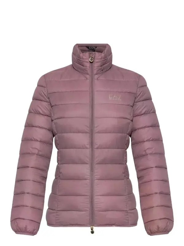 EA7 Quilted High Neck Zip-up Jacket - Pink