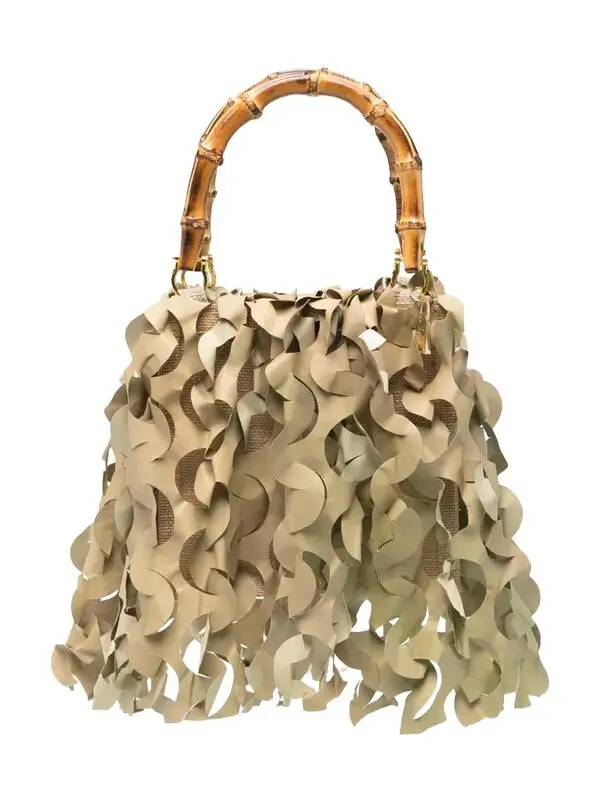 LA MILANESA Bamboo-handle Handbag - Neutrals