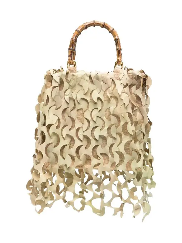 LA MILANESA Oceano Bamboo Handle Tote Bag - Neutrals