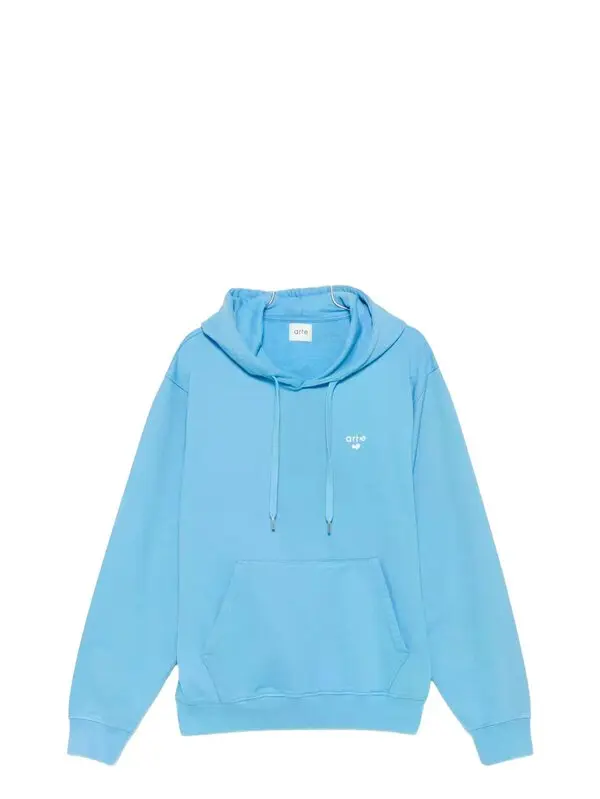ARTE ANTWERP Logo Embroidered Hoodie - Blue