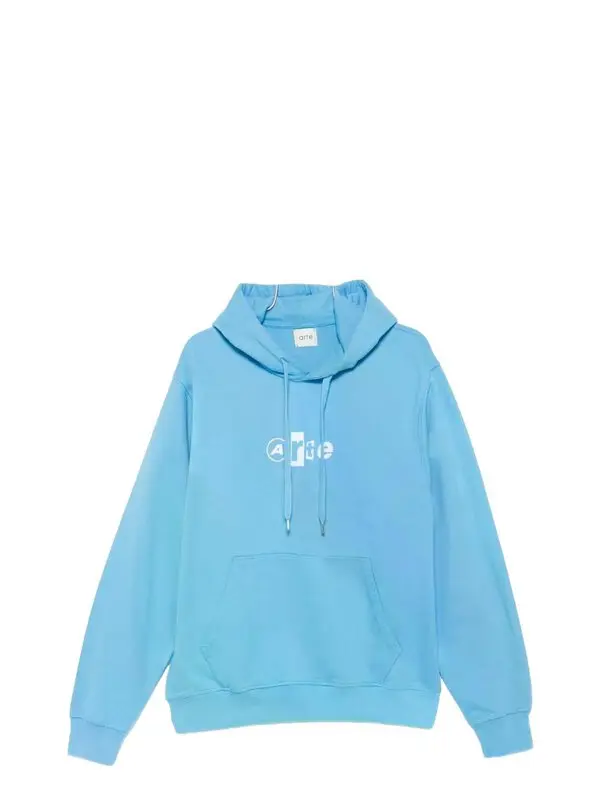 ARTE ANTWERP Logo Print Drawstring Hoodie - Blue