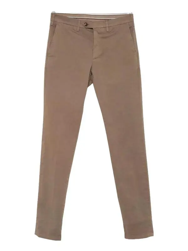 Canali Slim-fit Twill Trousers - Brown