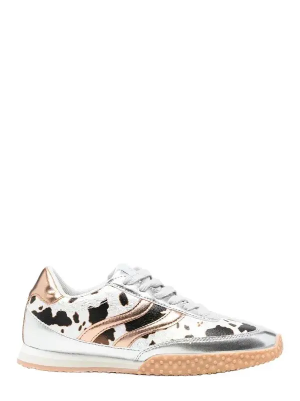 GIOSEPPO Cow-print Metallic-effect Sneakers - Silver