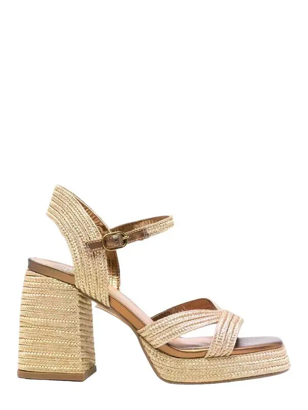 EXÈ Havana Woven-effect Platform Sandals - Neutrals