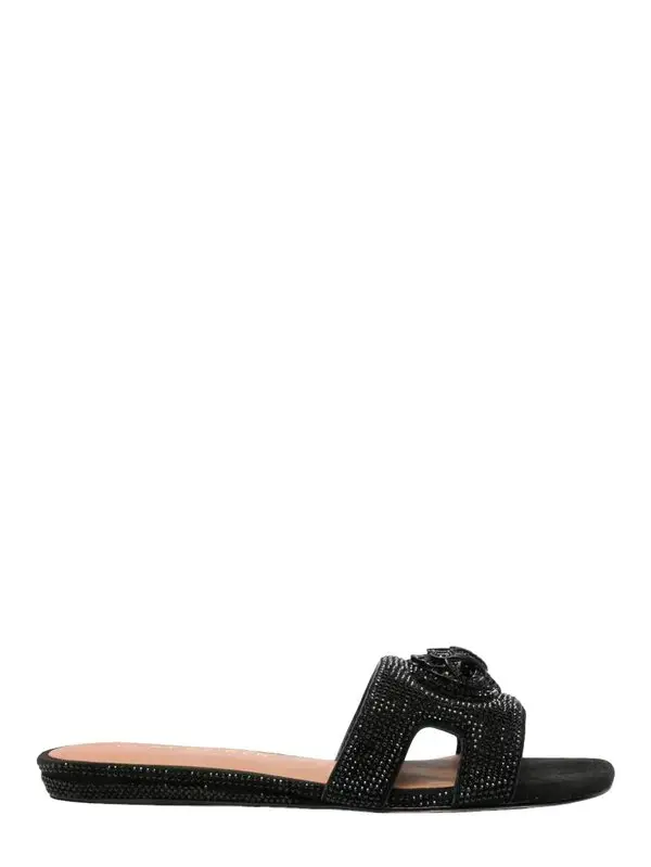Kurt Geiger Eagle Head Crystal Embellished Sandals - Black