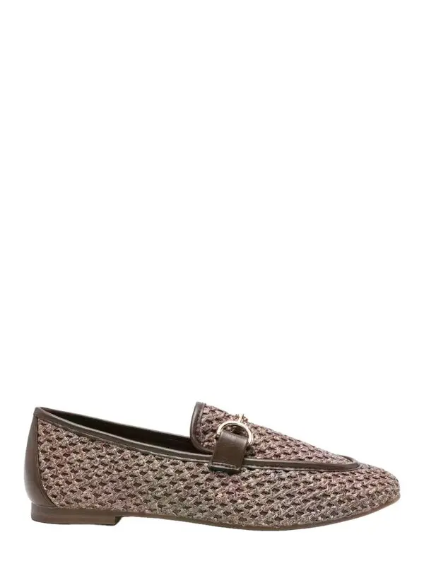 EXÈ Woven Horsebit Loafers - Brown
