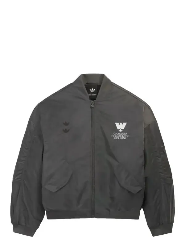 WILLY CHAVARRIA X Adidas Bomber Jacket With Logo Print - Grey