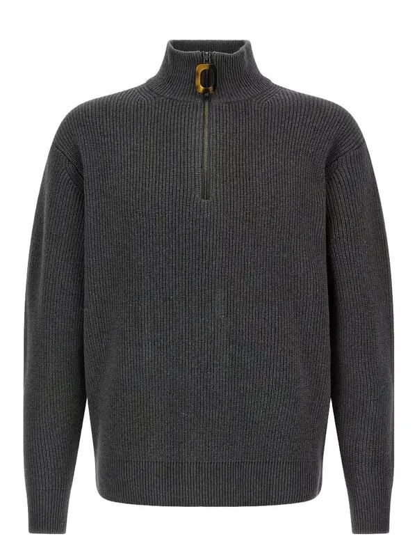 JW Anderson Half-zip Rib-knit Sweater - Grey