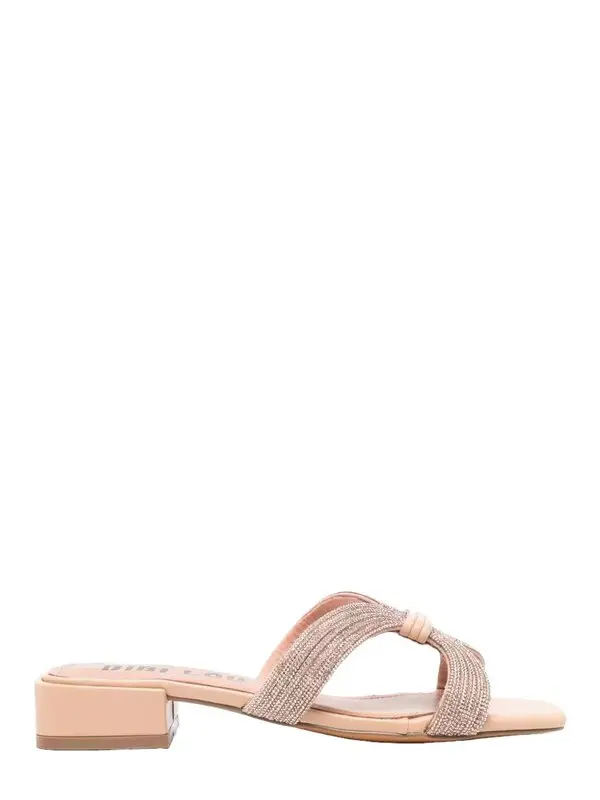 BIBI LOU Embellished Leather Sandals - Pink