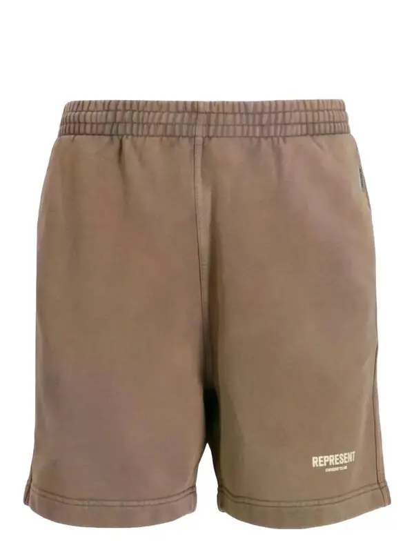 REPRESENT Owners Club Logo-print Jersey Shorts - Brown