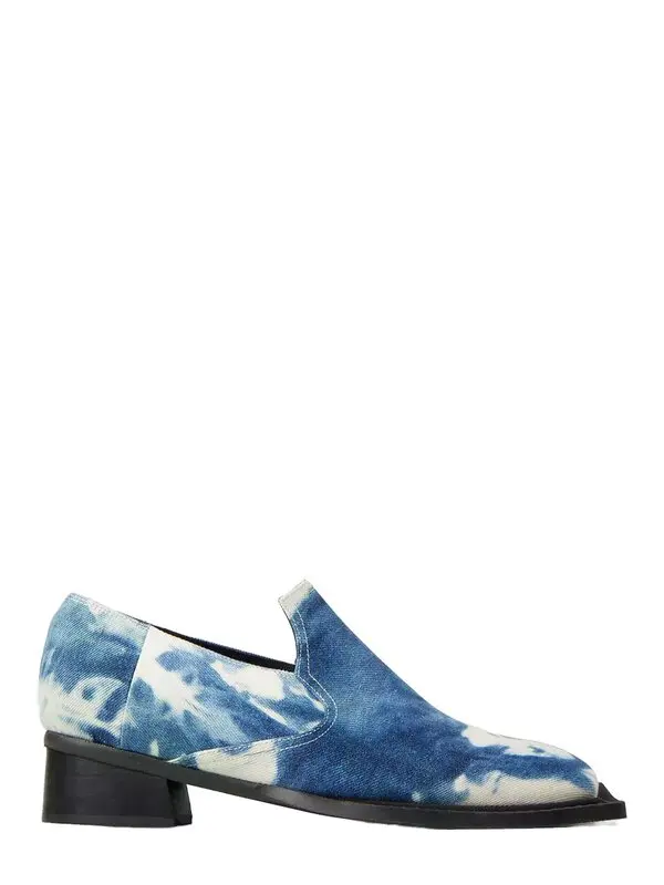 NINAMOUNAH Tie-dye Square-toe Loafers - Blue